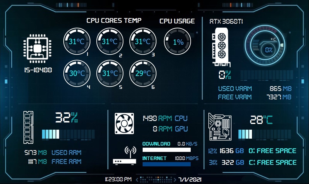 Aida64 Sensor Panel Templates 1024X600