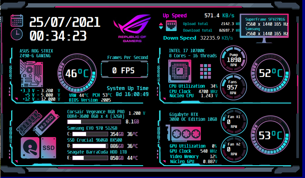Aida64 Sensor Panel Templates 1024x600 Printable Templates